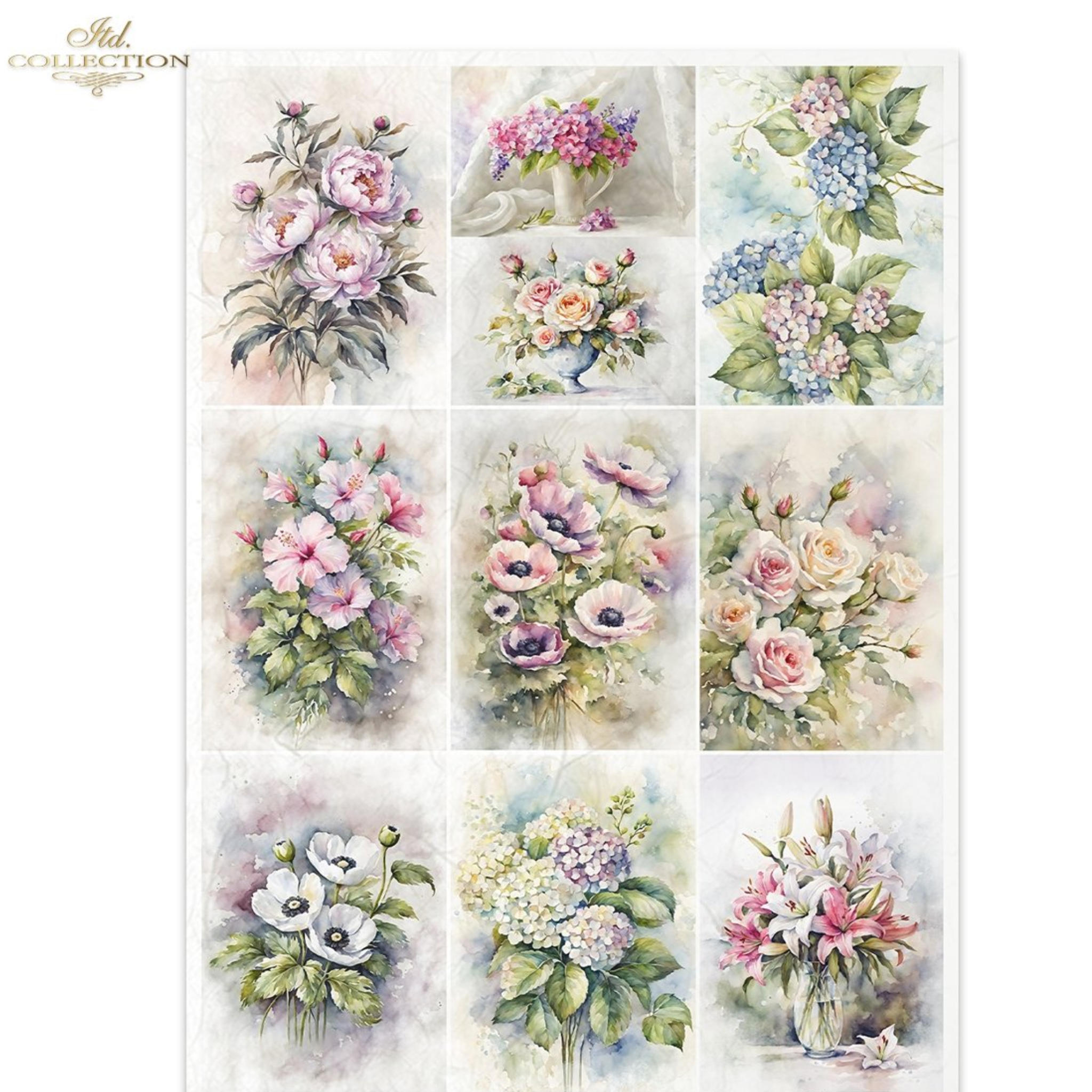 Summer Flowers Tags - Decoupage Rice Paper – Milton's Daughter