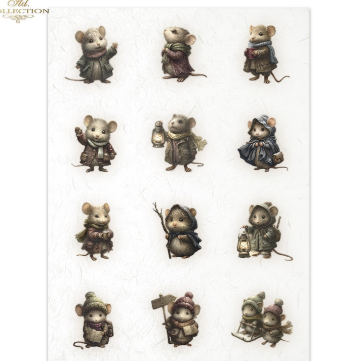 Winter Mice 12 Portraits - Decoupage Rice Paper – Milton's Daughter