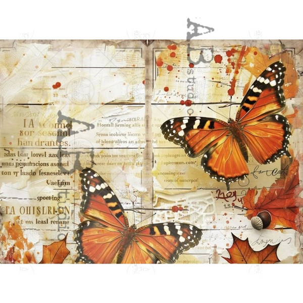 Monarch Butterflies Journal Page - decoupage rice paper – Milton's Daughter