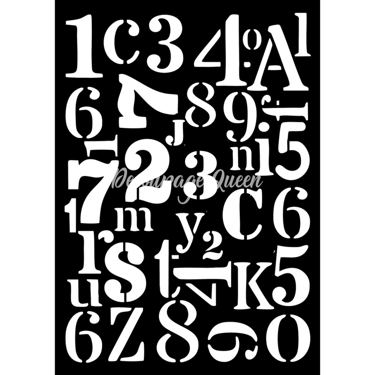 Number Collage Stencil by Decoupage Queen – Milton's Daughter