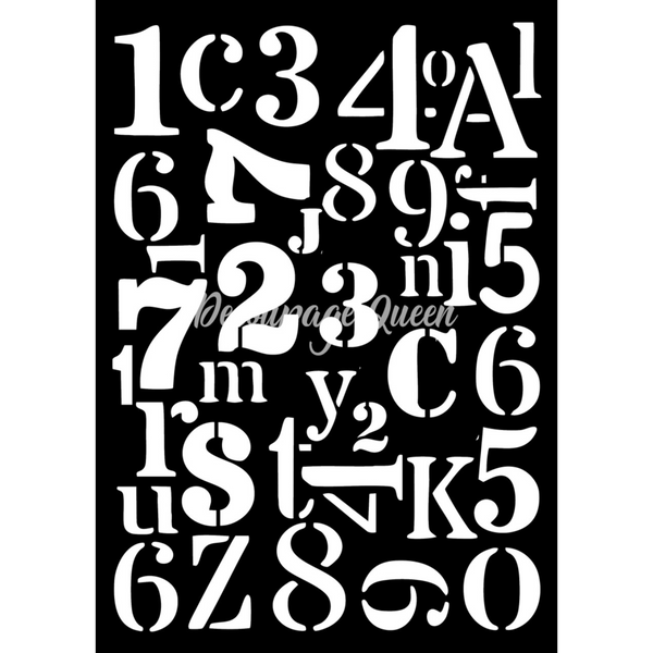 Number Collage Stencil by Decoupage Queen – Milton's Daughter