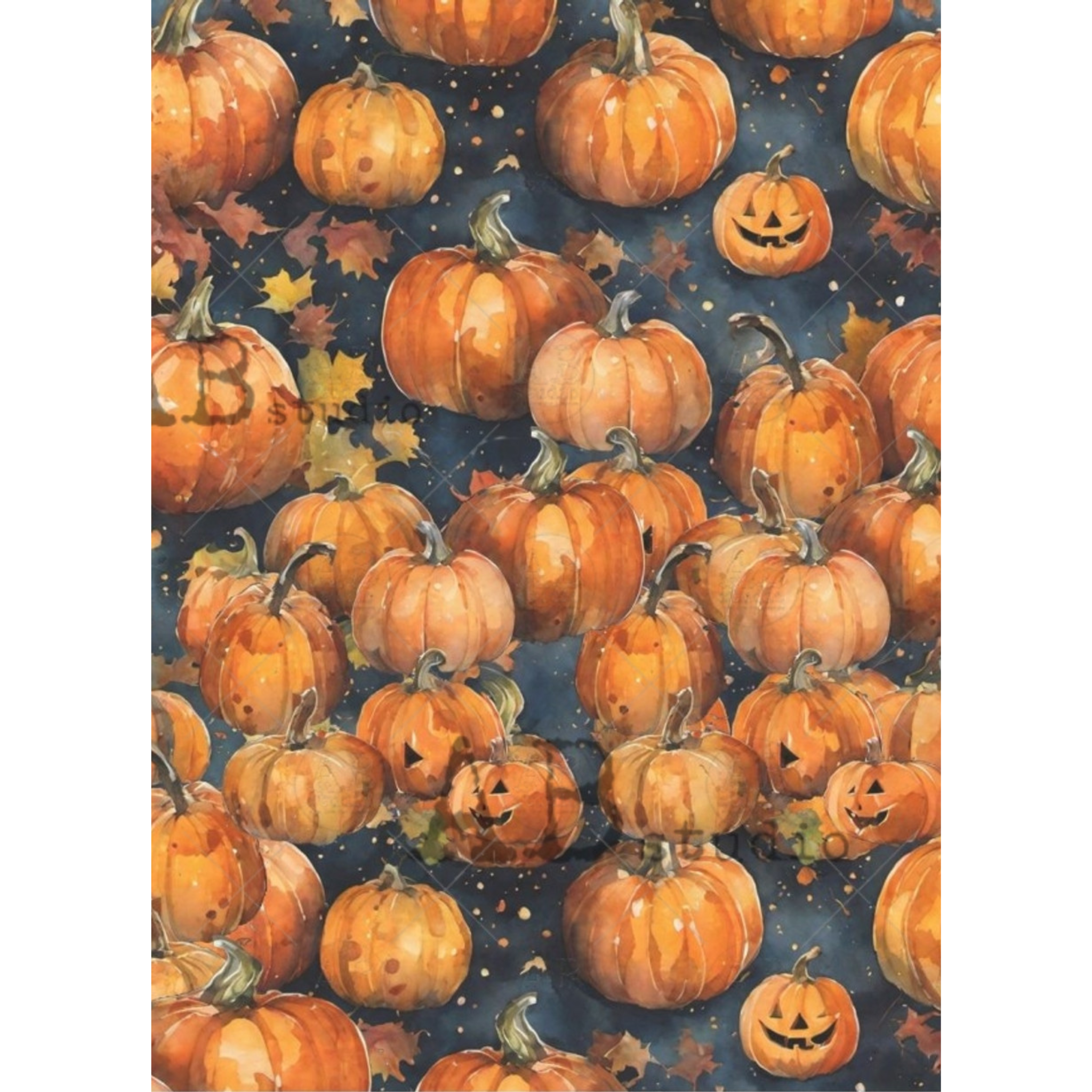 Orange Pumpkin Patch - decoupage rice paper – Milton's Daughter