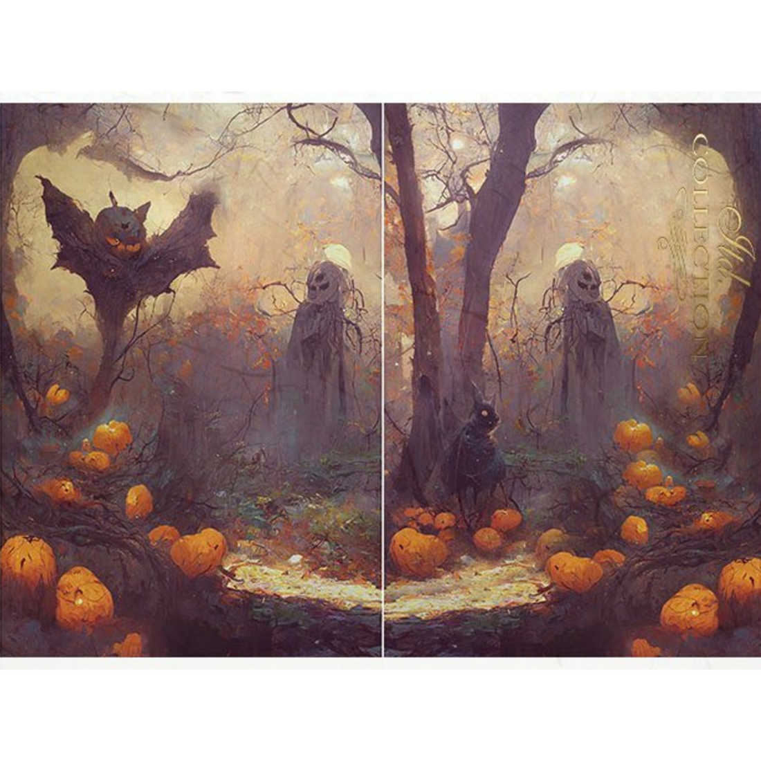 Spooky Scarecrow and Bat - Decoupage Rice Paper – Milton's Daughter